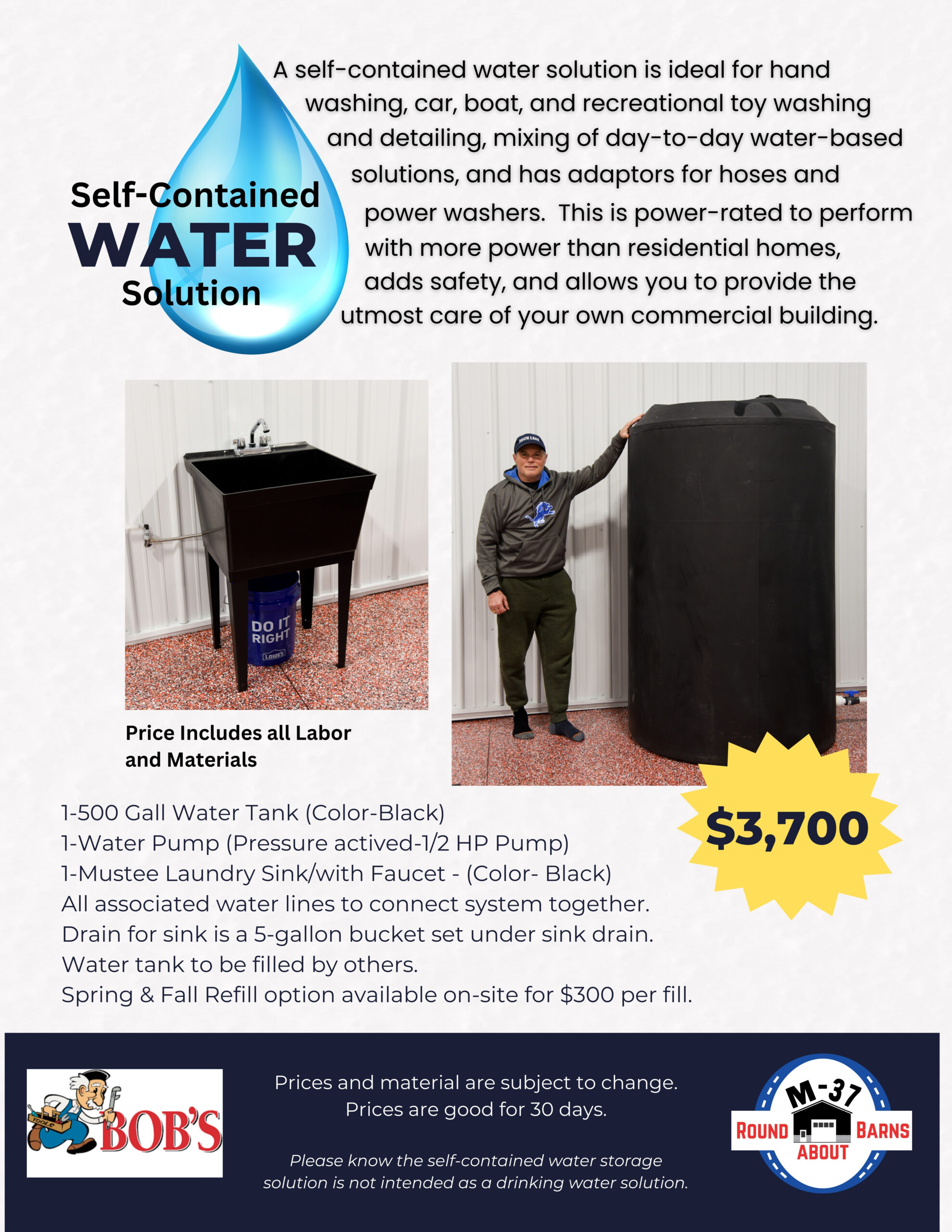 M37 Round About Barns Offers Self-Contained Water Systems | M-37 Round ...